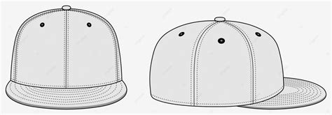 Baseball Cap Template Vector Illustration Hats Headwear Hip Hop Vector