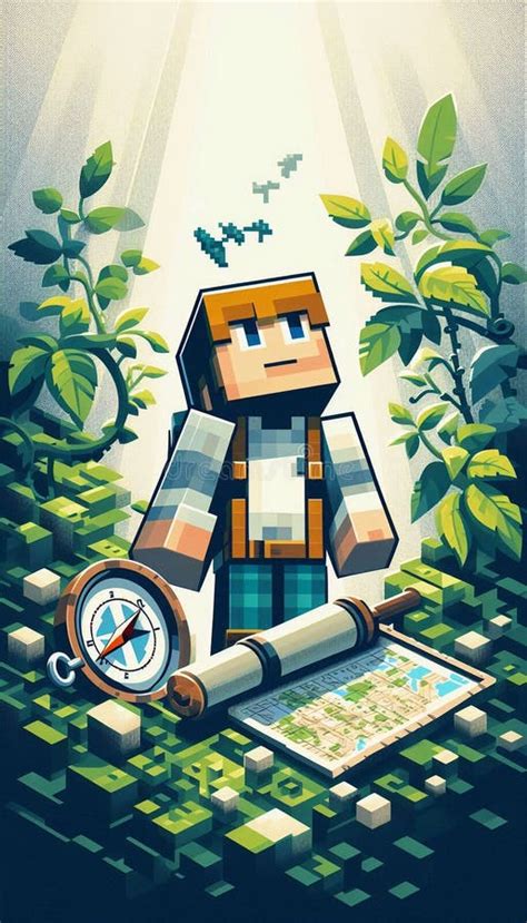 An Explorer Immersed In The Minecraft Jungle Biome Seeking Treasure