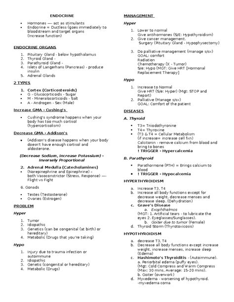 Simplified Notes For Endocrine Including Essential Lectures You Need To Know Endocrine