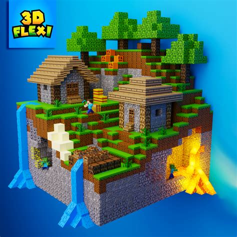 🗺️ Minecraft Biome World Building Blocks・ Stl File For ・cults