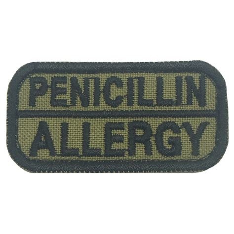 Penicillin Allergy Patch Olive Green Hock T Shop Army Online