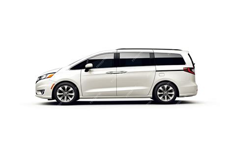 Premium Photo Luxury White Minivan Side View Isolated On White Background