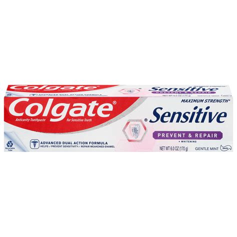 Save On Colgate Sensitive Toothpaste Prevent And Repair With Whitening Gentle Mint Order Online