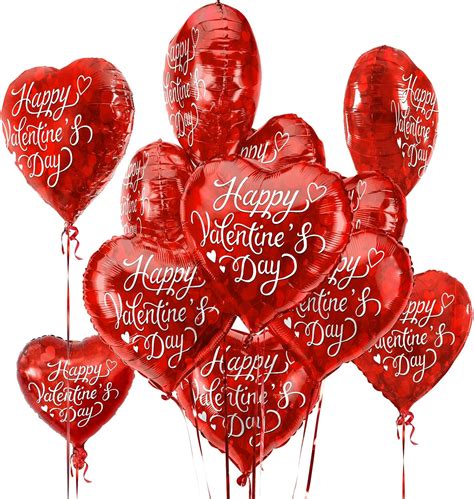 Valentines Day Party Pack 30pc Red Heart Foil Balloons