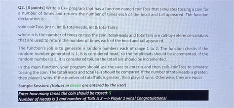Solved Q2 3 Points Write A Ct Program That Has A