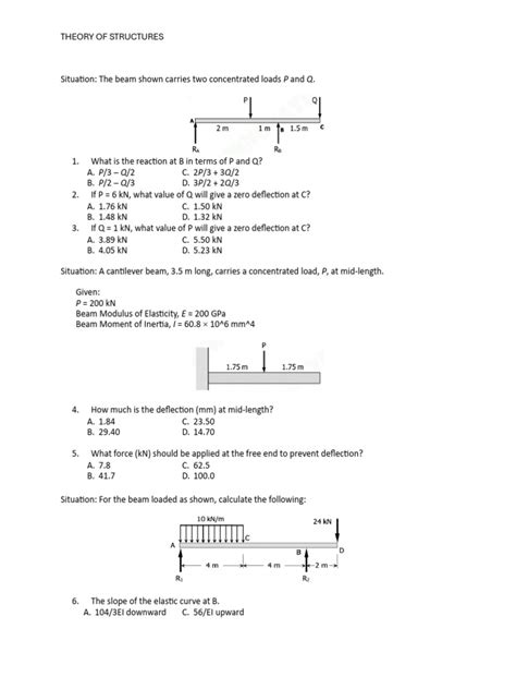 Theory Of Structures Practice Problems Pdf Beam Structure Bending