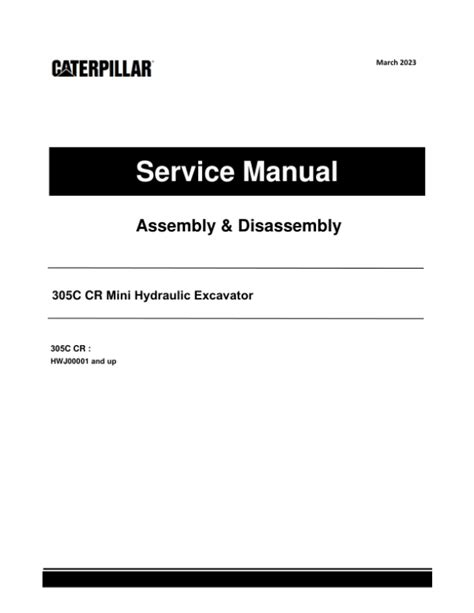 Caterpillar Cat 305c Cr Mini Hydraulic Excavator Service Repair Manual