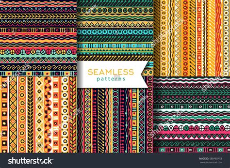 Assortment Different Colored Continuous Templates Stock Vector Royalty