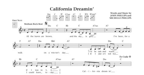 California Dreamin From The Daily Ukulele Arr Liz And Jim Beloff