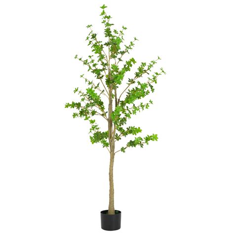 Hokku Designs 76 Artificial Tree In Pot Graceful Shrub Six Leaf