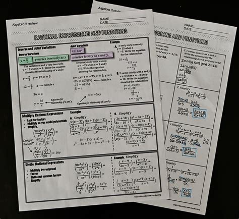 Graphing Rational Functions Activity Puzzle — Education With Docrunning