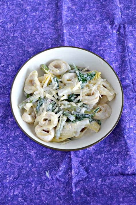 Spinach Artichoke Tortellini With Creamy Lemon Sauce Hezzi Ds Books