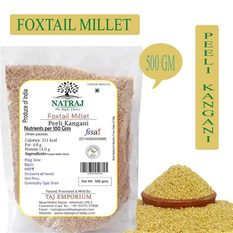 Foxtail Millet 500 Gm Natraj The Right Choice