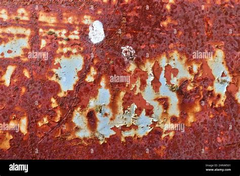 Detailed Close Up Surface Of Rusty Metal And Steel With Lots Of