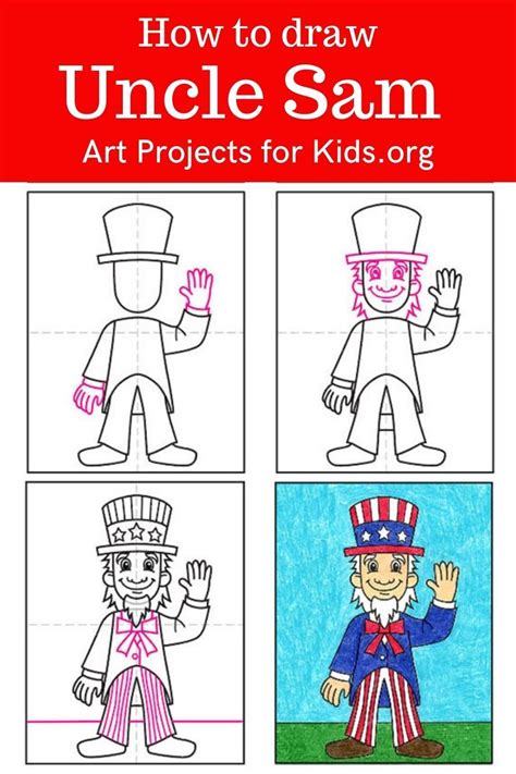 Easy How To Draw Uncle Sam Tutorial And Uncle Sam Coloring Page Uncle