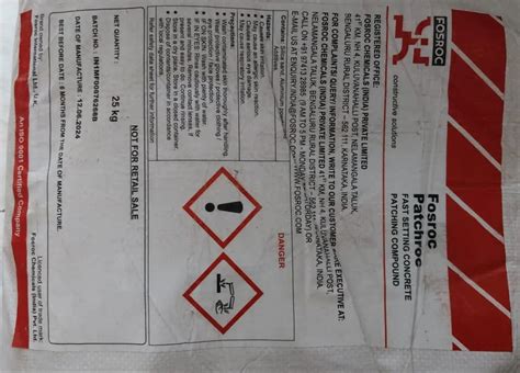 Patching Compounds Packaging Type Hdpe Bag At ₹ 35 Kg In Chennai Id