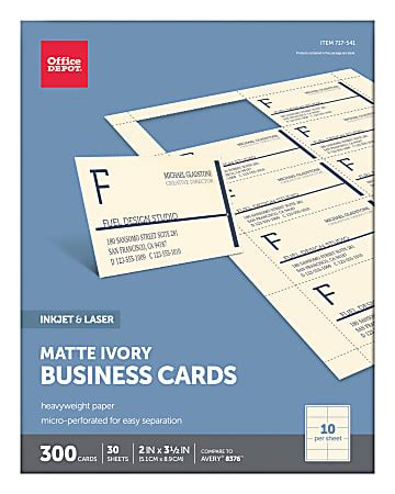 Office Depot Brand Matte Business Cards 2 X 3 12 Ivory Pack Of 300