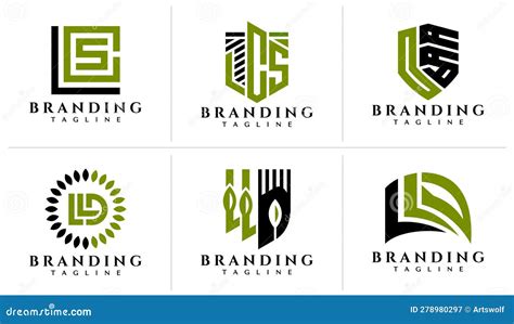 Minimalist Eco Leaf Letter Lcs And Lld Logo Design Nature Initial Lcs
