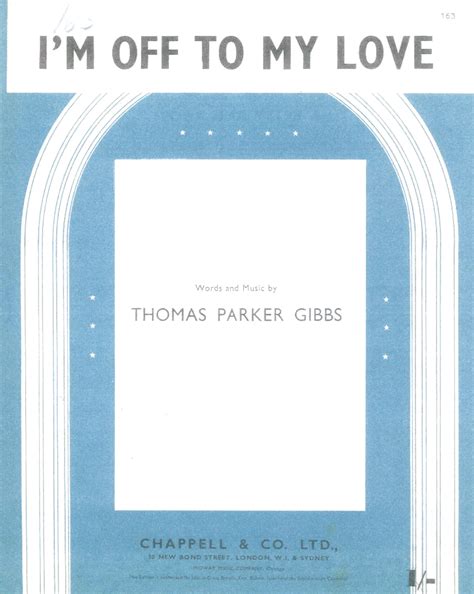 Thomas Parker Gibbs Im Off To My Love Pianovocalguitar Digital