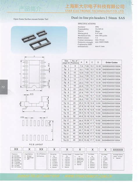 127mm 20mm 254mm Pitch Smd Pin Header Dual Core Adapter