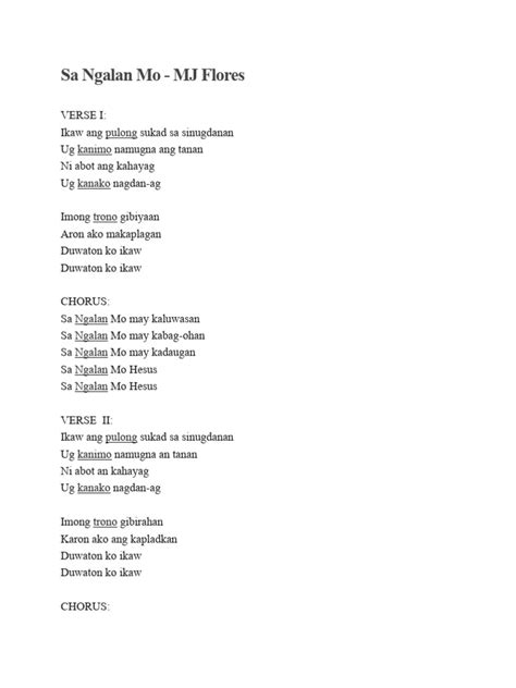 Sa Ngalan Mo Pdf