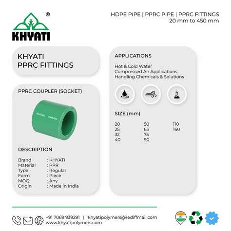 Ppr Pipe Coupler At Rs 8 Piece Ppr Fittings In Rajkot Id 2853033735455