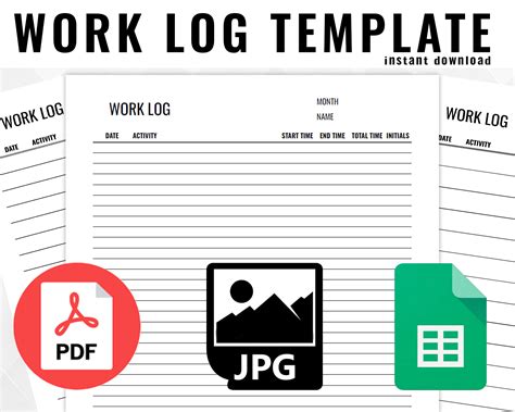 Free Printable Work Log Template Easy Tracking Printables For Everyone