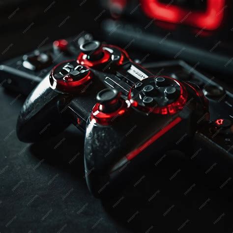 Black And Red Game Controller Xz Premium Ai Generated Image