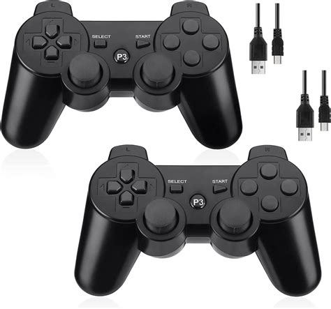 Infisu 2 Pack Wireless Ps3 Controllers Double Shock Motion Sensor