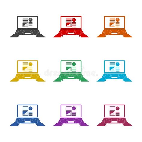 Laptop Analysis Icon Color Set Stock Vector Illustration Of Design