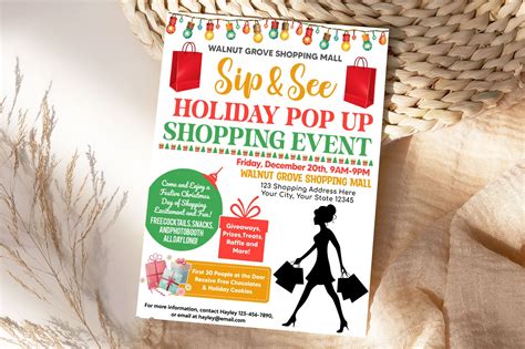 Custom Holiday Sip And See Pop Up Event Flyer