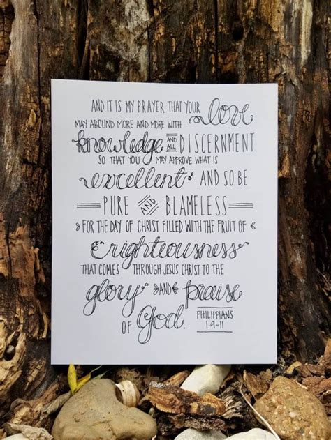 Philippians 19 11 8x10 Christian Print Modern Calligraphy Love