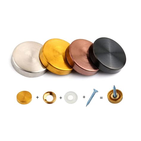 Set Of 4 Metal Decorative Caps Silver 19x5 Mm Wood Tools And Deco