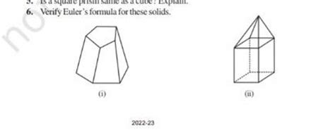 Verify Euler S Formula For These Solids I Ii Filo