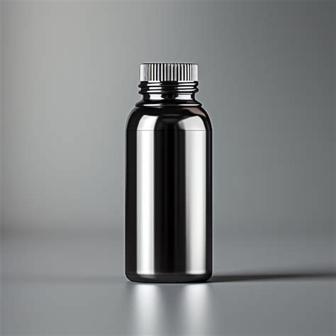 Premium Photo A Silver Bottle With A Cap