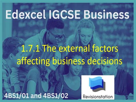 Pearson Edexcel International Gcse In Business 171 The External