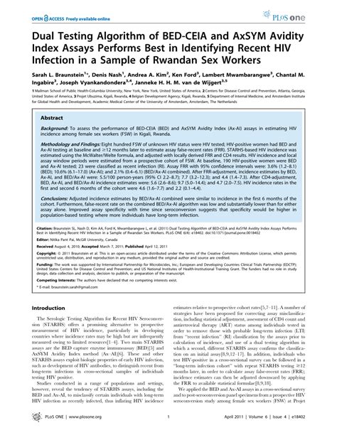 Pdf Dual Testing Algorithm Of Bed Ceia And Axsym Avidity Index Assays