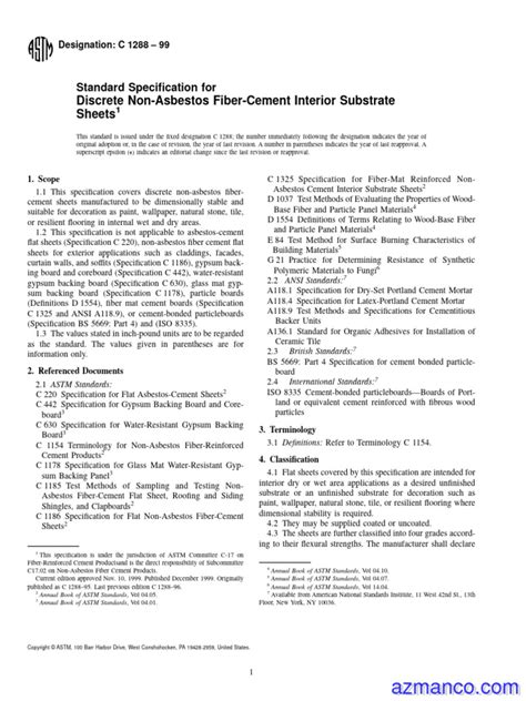 C 1288 Discrete Non Asbestos Fiber Cement Interior Substrate Sheet