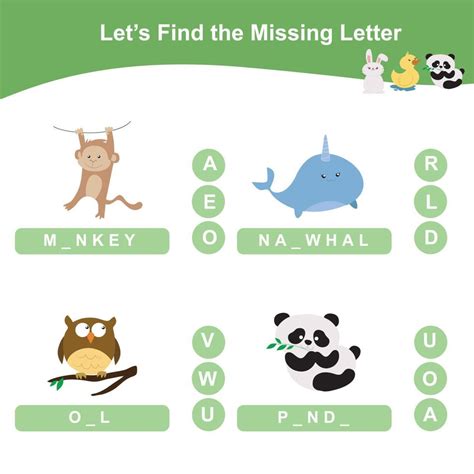 Finding Missing Letter Worksheet For Preschool Writing Practice Vector File 18751322 Vector