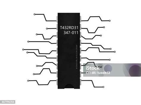 Electronic Components Flat Transistor 3d Illustration Isolated White