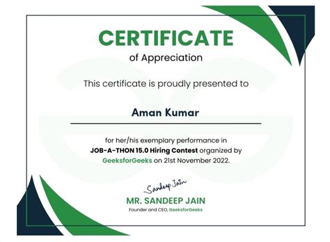 aman kumar on linkedin geeksforgeeks