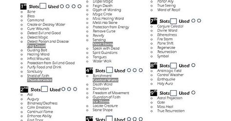 5e Cleric Spell Lists Album On Imgur
