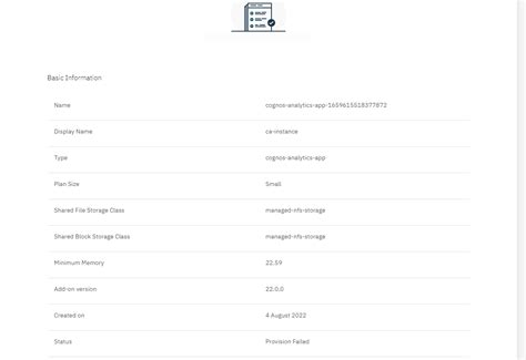 Cognos Analytics Instance Deployment Failed · Issue 78 · Ibmcloud Pak