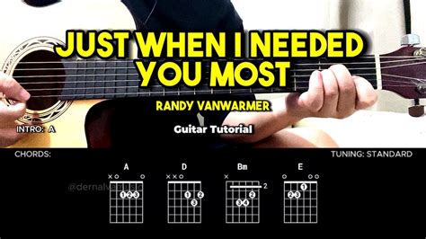 Just When I Needed You Most Randy Vanwarmer Easy Guitar Tutorial