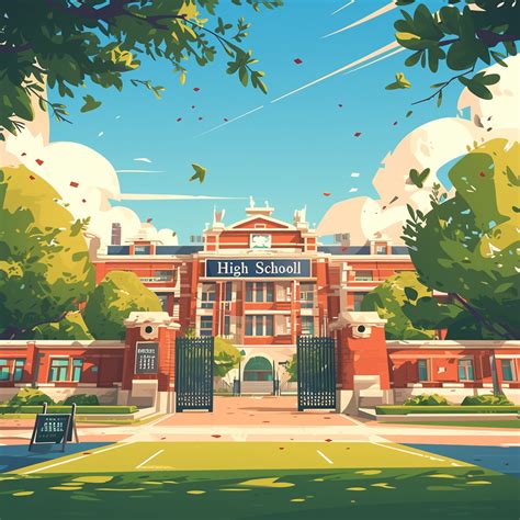 学校大门动漫图片