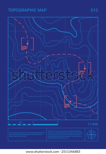 Architectural Topographic Blueprint Site Plan Drawing Stock Vector