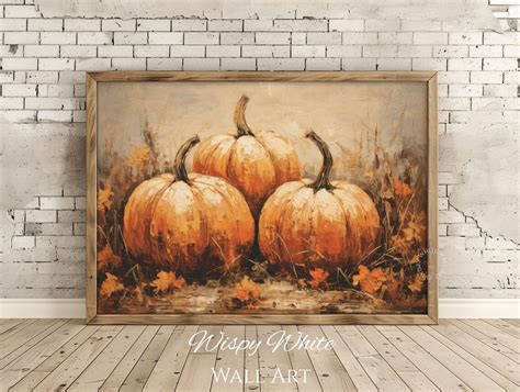 Rustic Fall Pumpkin Digital Download Print Vintage Style Autumn Decor Printable Fall Art