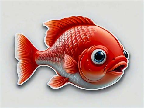 Premium Photo Cute Red Fish Cartoon Sticker