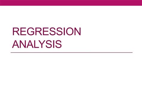 Regression Analysis Ppt Ppt