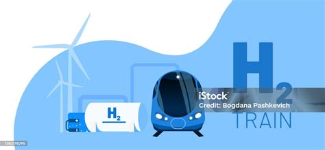 대체 연료 벡터 일러스트 개념 녹색 에너지 및 전원 풍력 터빈 및 태양 전지 패널 기차 연료 스테이션 연료 탱크 웹 사이트 배너 광고 캠페인 또는 뉴스 기사에 대한 템플릿